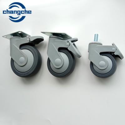 China Swivel Lock Hospital Bed Caster Wheels With Threaded Stem / Plate for sale