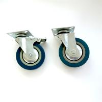 China Side Lock Brake Type Heavy Duty Caster Wheels 1.25 Inch Wheel Width for sale