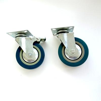 China Side Lock Brake Type Heavy Duty Caster Wheels 1.25 Inch Wheel Width for sale