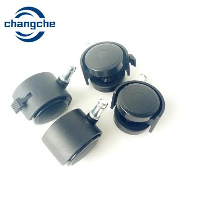 China Black Castor Wheels For Office Chairs With 7mm Stem Diameter for sale