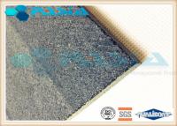 China Fuding Black Basalt Type Honeycomb Stone Panels With Edge Open Flamed Surface for sale