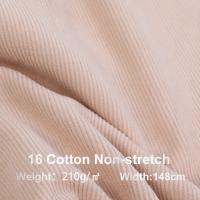 China Manufacturers Direct Supply 16 Cotton Corduroy Without Stretch Velvet Corduroy Material Fabric for Shirt Clothing Shoe Fabric for sale