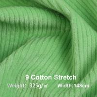 China Custom Green 8 Wale Corduroy Fabric Elastic Corduroy Cotton Fabric For Clothing for sale