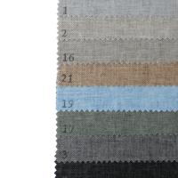China Grey Brown Blue Black Garment Washing 70% Viscose 30% Linen Viscose Linen Fabric For Casual Shirts Production for sale