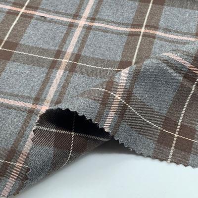 China wholesale TR medium thickness new autumn winter plaid shirt 260GSM polyester fabric for sale