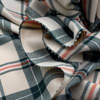 China 260GSM  Fabric T 97% SP 3% Geometric Print Plaid Shirt Fabric for sale