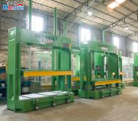 China 50T Double Cylinder Cold Press Machine with Conveyor Pulley for Particleboard Wooden Door for sale