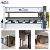 China Multiple types of wood decorative materials are pressed using a double-layer automatic hot press machine for veneer pasting for sale
