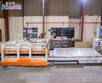 China 100 Ton Gantry Movable Hot Press Machine 5200x2800mm for Stainless Steel Cabinet Boards Melamine Boards for sale