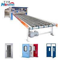 China Large Automatic Glue Spraying Machine Conveyor Line PLC Control 1-12m/min Speed 200-1300mm Gel Width for Composite Doors for sale