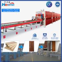 China 10m Door Panel Hot Press Production Line 100t Max Pressure Electric Heating for Wood Steel Doors for sale