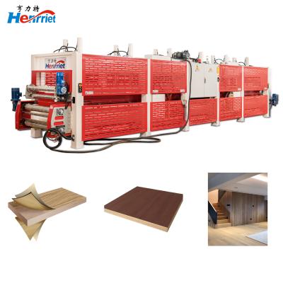 China Fully Automated Hot Press Production Line 100t 10m Conveyor PLC Control Wood Veneer Laminating for sale