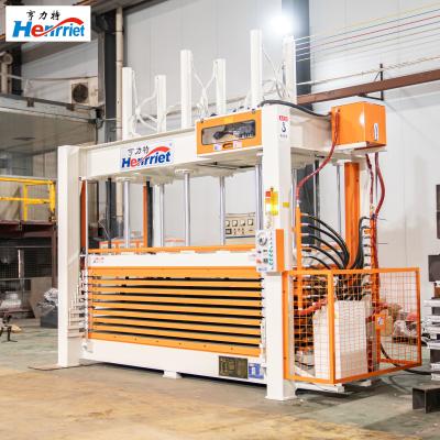 China 8 Layer Hydraulic Hot Press Machine with 50T Maximum Pressure and 2500*1300*42mm Work Platen for Wooden Door Core Board for sale