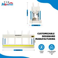 China 50T Maximum Pressure 8-Cylinder Double-Row Hydraulic Cold Press Machine with 8000×2000mm Worktable for Honeycomb Panels and Door Panels for sale