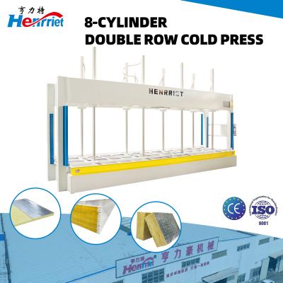 China Double-Row 8-Cylinder Hydraulic Cold Press Machine with 8000x2000mm Work Platen and 50T Maximum Pressure for sale