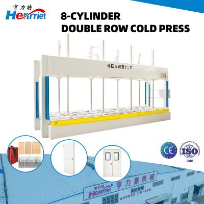 China Double-Row 8-Cylinder Hydraulic Cold Press Machine with 8000x2000mm Work Platen and 50T Maximum Pressure for sale