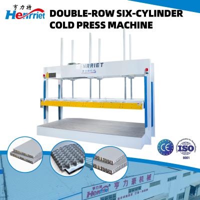China 50T Maximum Pressure Double-Row 6-Cylinder Hydraulic Cold Press with 4000×2000mm Work Platen for Honeycomb Panel Processing for sale