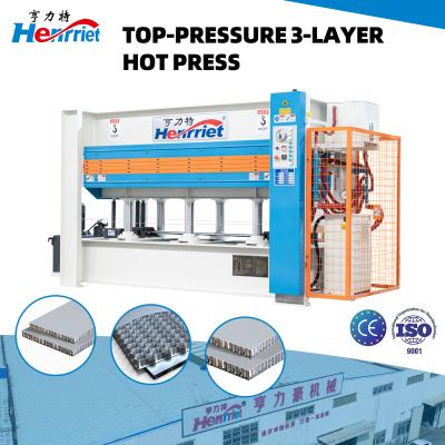 China 3-Layer Hydraulic Hot Press Machine with 50 Tons Maximum Pressure and Electric Heating with Thermal Oil for sale