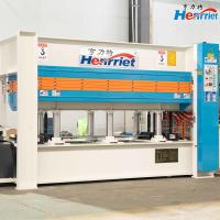 China 50 Tons Maximum Pressure 3-Layer Hydraulic Hot Press Machine with 120mm Distance Between Plates for Sandwich Composite Lamination for sale