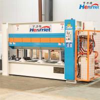 China 50 Tons Maximum Pressure 3-Layer Hydraulic Hot Press Machine with 120mm Distance Between Plates for Sandwich Composite Lamination for sale