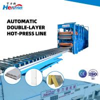 China Double-Deck Hot Press Machine with 100 Tons Maximum Pressure and Auto Feeding Conveyor for 2 Layers Production for sale