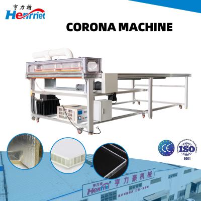 China Inline Corona Treatment Machine with Material Detection Protection 6kw Maximum Power and Oil-Immersed Transformer for Surface Activation for sale
