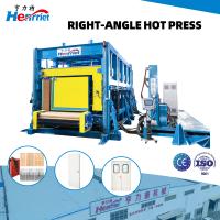 China Henrriet 80 Tons Max Main Pressing Force Right-Angle Hot Press Machine with 6500mm Plate Size and Electric Heating with Thermal Oil for sale