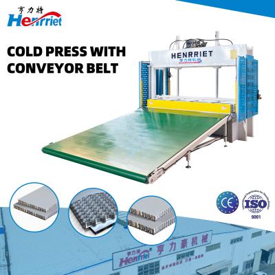 China Hydraulic Cold Press Machine with 2500×1400mm Pressure Plate Size, 20T Maximum Pressure and Integrated Conveyor System for sale