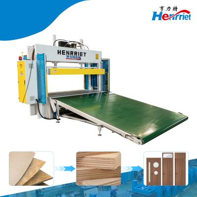 China 20T Maximum Pressure Hydraulic Cold Press Machine with Integrated Conveyor System for 2500mm Door Panel Processing for sale