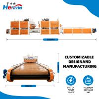 China Continuous Hot Press Conveyor Line with 150℃ Maximum Temperature and 100 Ton Maximum Pressure, PLC + Touch Screen Control for sale
