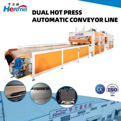 China Continuous Hot Press Conveyor Line with 150℃ Maximum Temperature and 100 Ton Maximum Pressure, PLC + Touch Screen Control for sale