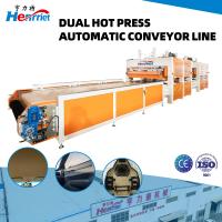 China Thermal Oil Circulation Heated Double Hot Press Machine with 100 Ton Maximum Pressure and PLC + Touch Screen Control for sale
