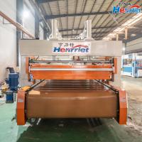 China Double Hot Press Machine with 100 Ton Maximum Pressure, PLC + Touch Screen Control, and 150℃ Maximum Temperature for Automatic Conveying Production Line for sale