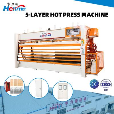 China 5 Layer Hydraulic Hot Press Machine with 160 Ton Maximum Pressure and Thermal Oil Circulation Heating for sale