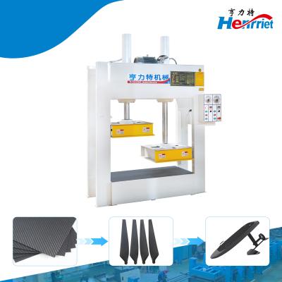 China Dual-Station Two-Stage Hydraulic Cold Press with 30T*2 Maximum Pressure and 1250*1250mm Work Platen Size for Pickleball Paddle Board Production for sale