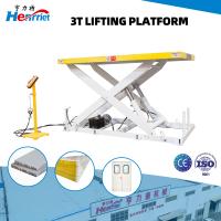 China 3000kg Scissor Lifting Platform Hydraulic Lift Table with 2400mm x 1200mm Work Platen and 400mm Max Platen Opening for Honeycomb Panel Production for sale