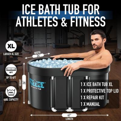 China Cross-border Ice Bath Tub for Athletes Fitness Folding Ice Bucket Aluminum Bracket Bath Bucket for sale