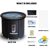 China Cross-border Ice Bath Tub for Athletes Fitness Folding Ice Bucket Aluminum Bracket Bath Bucket for sale