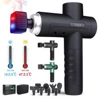 China Shock Vibration Hot and Cold Massage Gun Deep Tissue Massager Leg Arm Foot Neck Hand Muscle Wireless Facial Massage Gun for sale