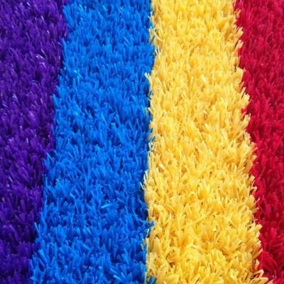 China Red Yellow Blue Purple Artificial Kids Grass Turf Rainbow Runway Density 22050stitches/sqm for sale