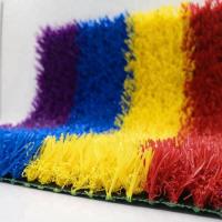 China Red Yellow Blue Purple Artificial Kids Grass Turf Rainbow Runway Density 22050stitches/sqm for sale