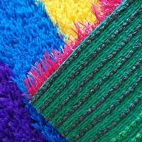 China Red Yellow Blue Purple Artificial Kids Grass Turf Rainbow Runway Density 22050stitches/sqm for sale