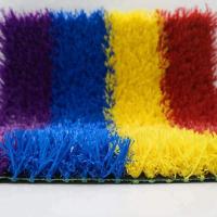 China Red Yellow Blue Purple Artificial Kids Grass Turf Rainbow Runway Density 22050stitches/sqm for sale
