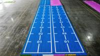 China 63000 Stitches/m2 Density Dorelom Indoor Gym Flooring Turf with Double PP NET SPU Backing for sale