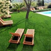 China SPU Coating Soft Green Natural Artificial Grass for Outdoor Garden Backdrop Landscape for sale