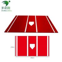 China Baseball Synthetic Turf Red Batting Mat 12' X 6' for Residential Hitting Practice Pad for sale