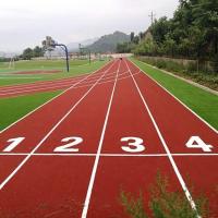 China 10mm-15mm Height Red Artificial Grass for Badminton Running Way and Track Sport Badminton for sale