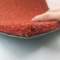China 10mm-15mm Height Red Artificial Grass for Badminton Running Way and Track Sport Badminton for sale