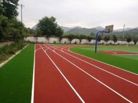 China 10mm-15mm Height Red Artificial Grass for Badminton Running Way and Track Sport Badminton for sale