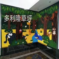 China PE PP Backing Artificial Grass Logo Color Pattern Synthetic Turf Mini Football Carpet for sale